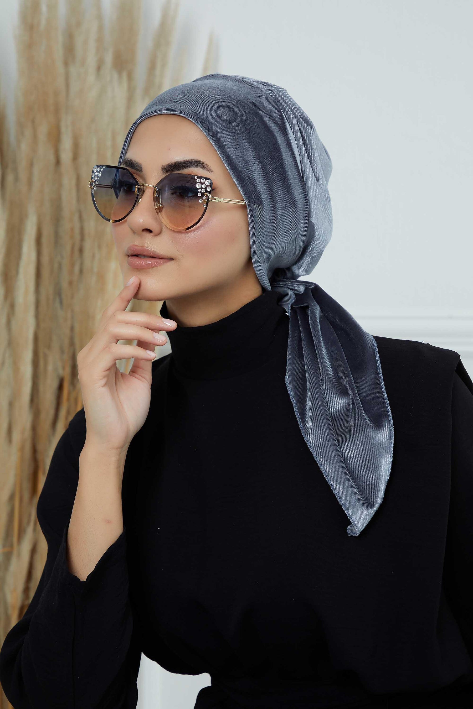 Instant Chiffon Shawl for Women with Cotton Bonnet Chiffon Turban Cap ...